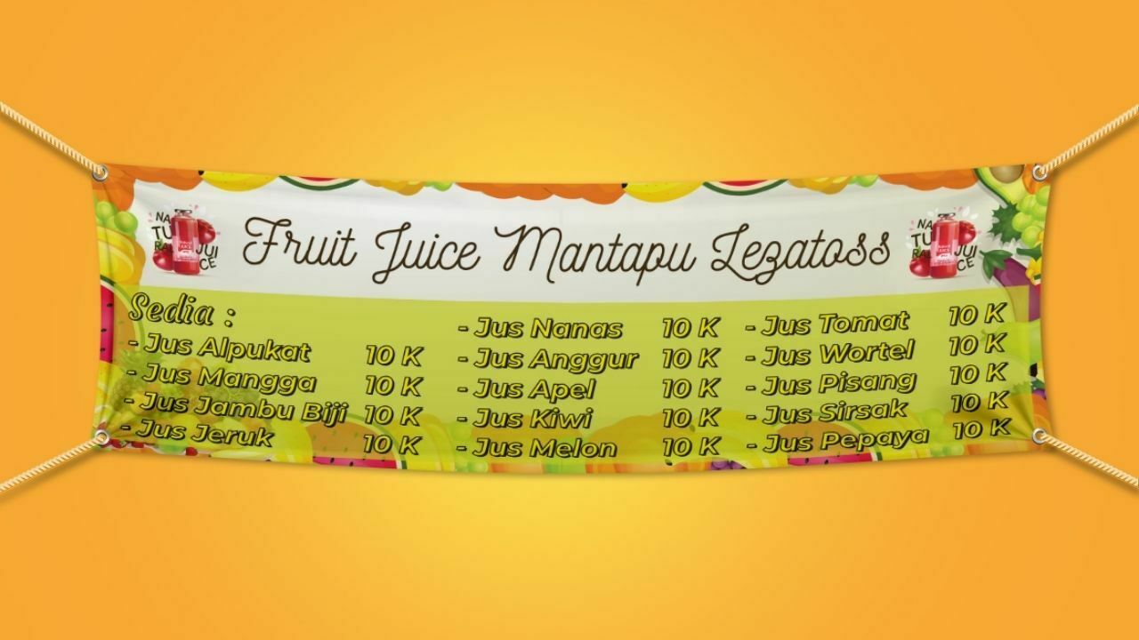 Segar Liatnya! Ikutin 5 Contoh Spanduk Jus Buah Ini Yuk!